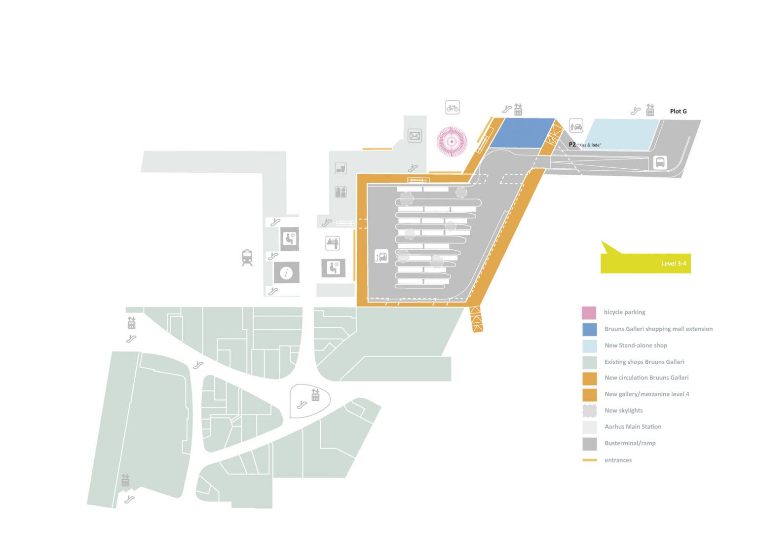 Masterplan DSB-areas and Bus terminal in Aarhus, Arkitektfirmaet C. F ...